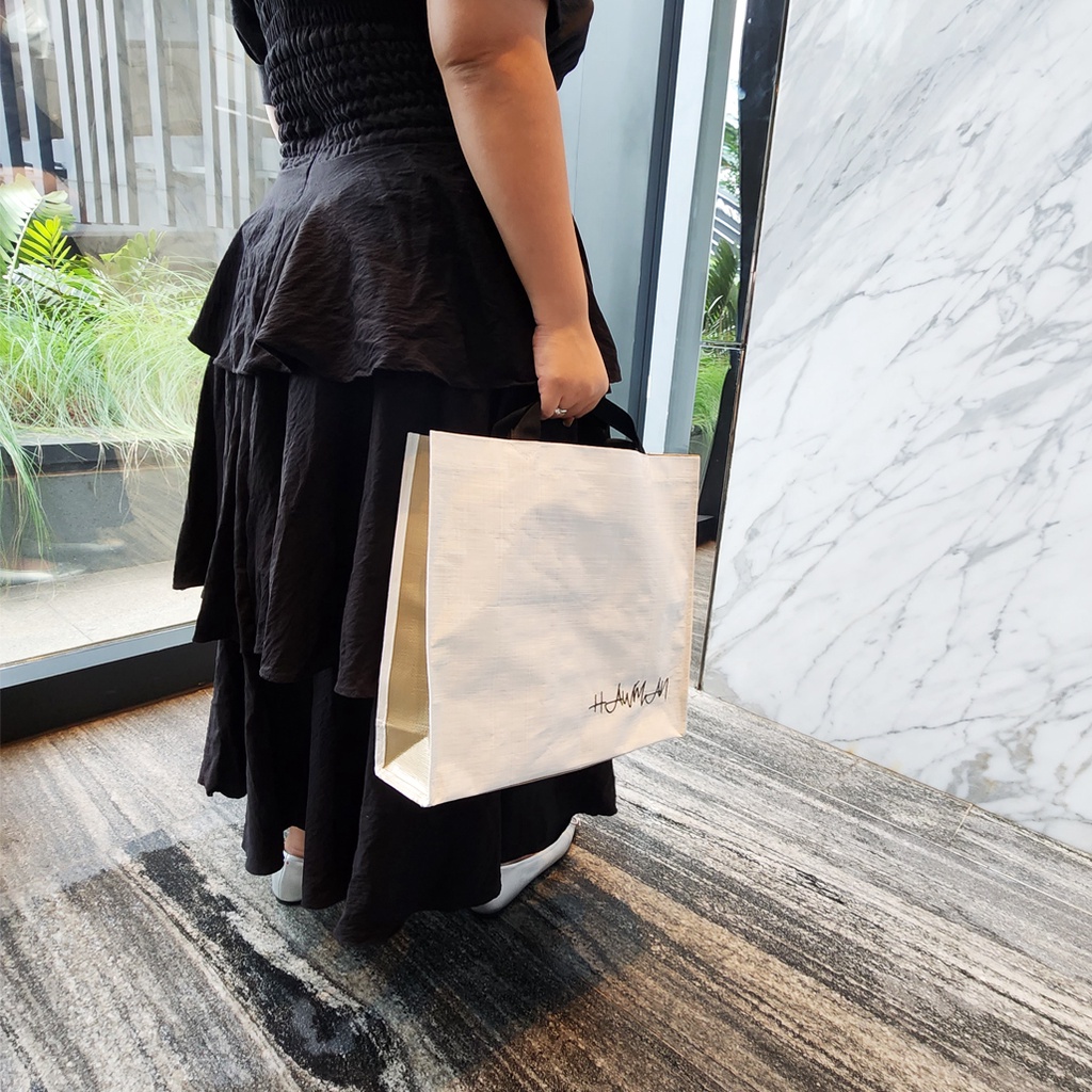 Jual Totebag Fashion Hawman White Gold Edition Waterproof | Shopee ...