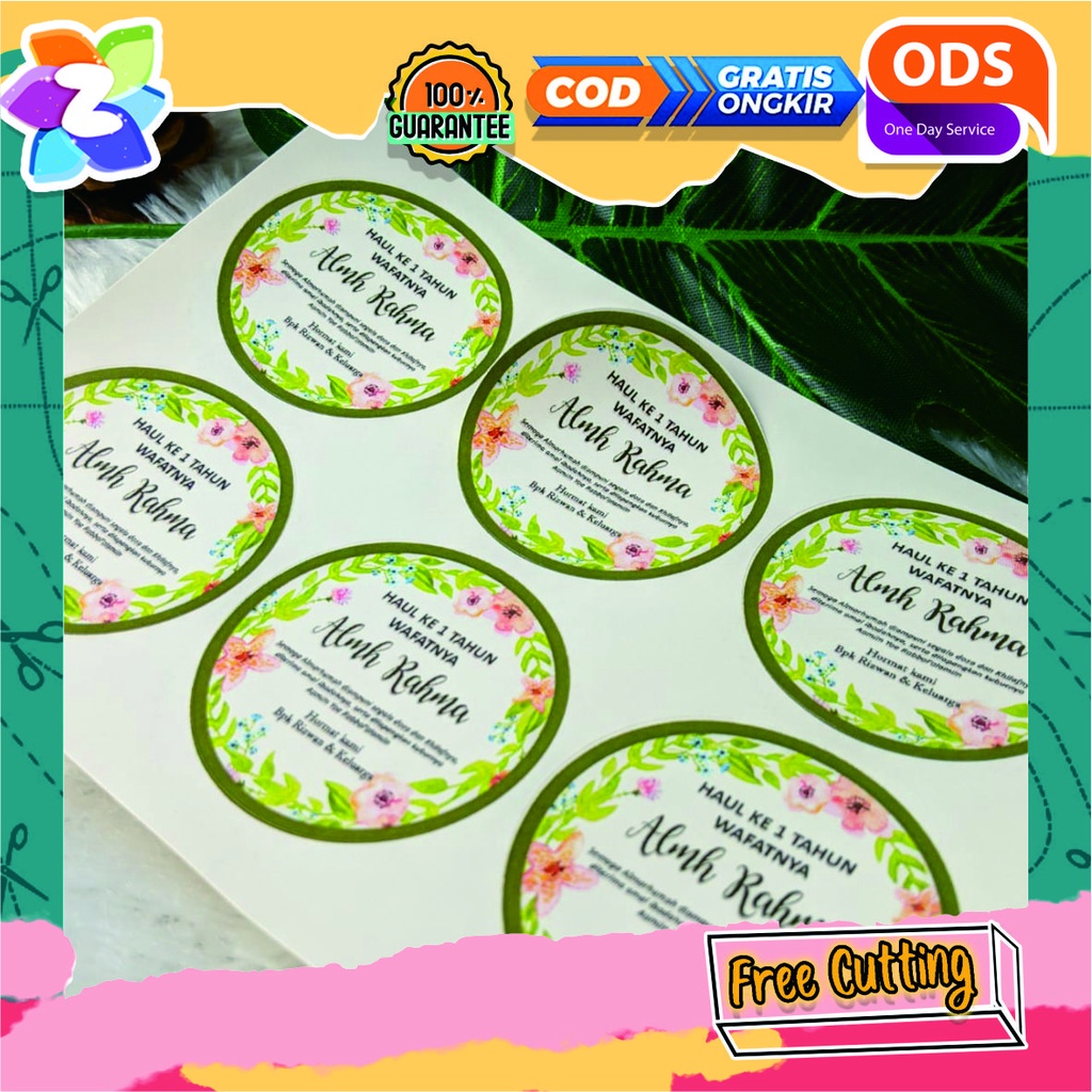 Jual Sticker Label Bulat Mengenang Wafatnya Stiker Tahlil Mengenang ...