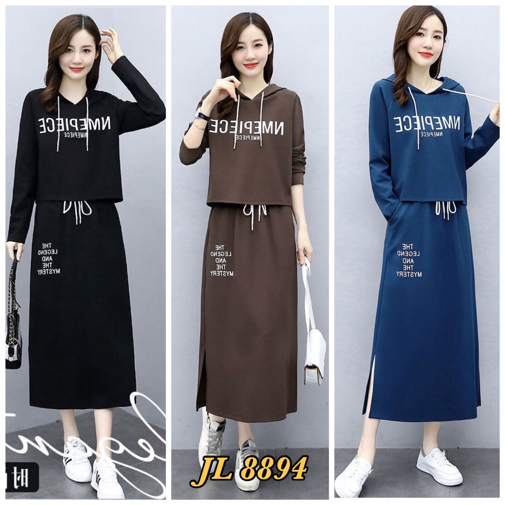 Jual Pakaian Wanita Lengan Panjang/Pakaian Wanita 1 Set (Atasan+Rok ...