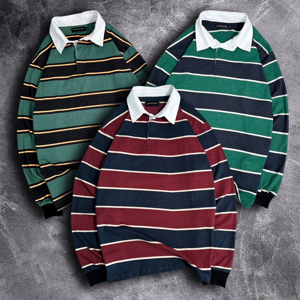 Jual RUGBY SHIRT / BAJU RUGBY STRIPE | Shopee Indonesia