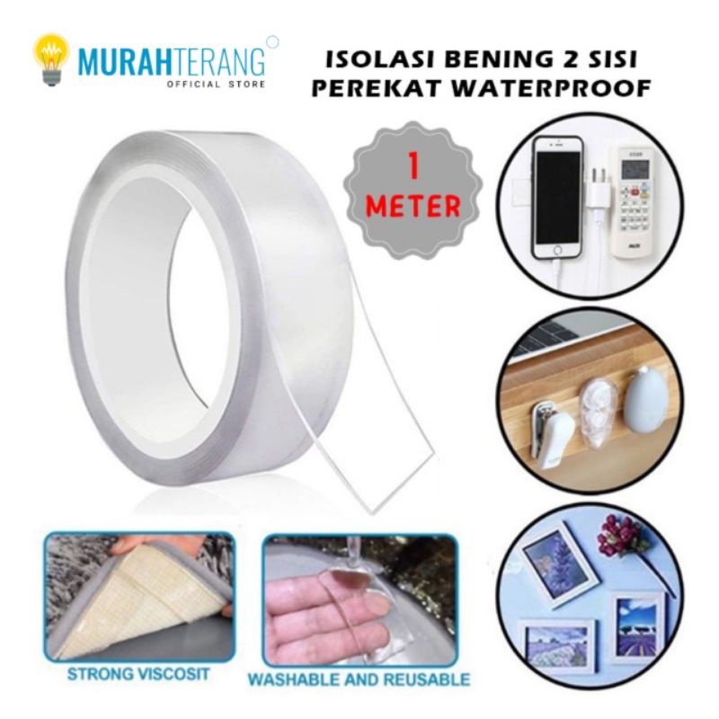 Jual Double Tape Gel isolasi Bening 2 Sisi Perekat Dinding Tembok ...