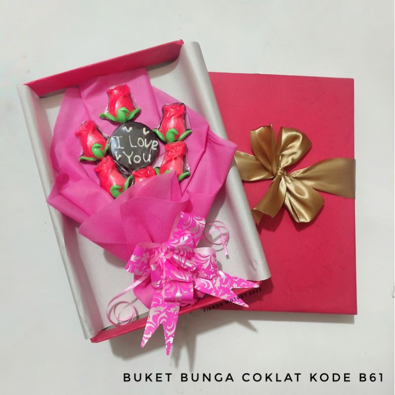 Jual B61 Buket Bunga mawar coklat box - bucket ucapan hadiah gift ...