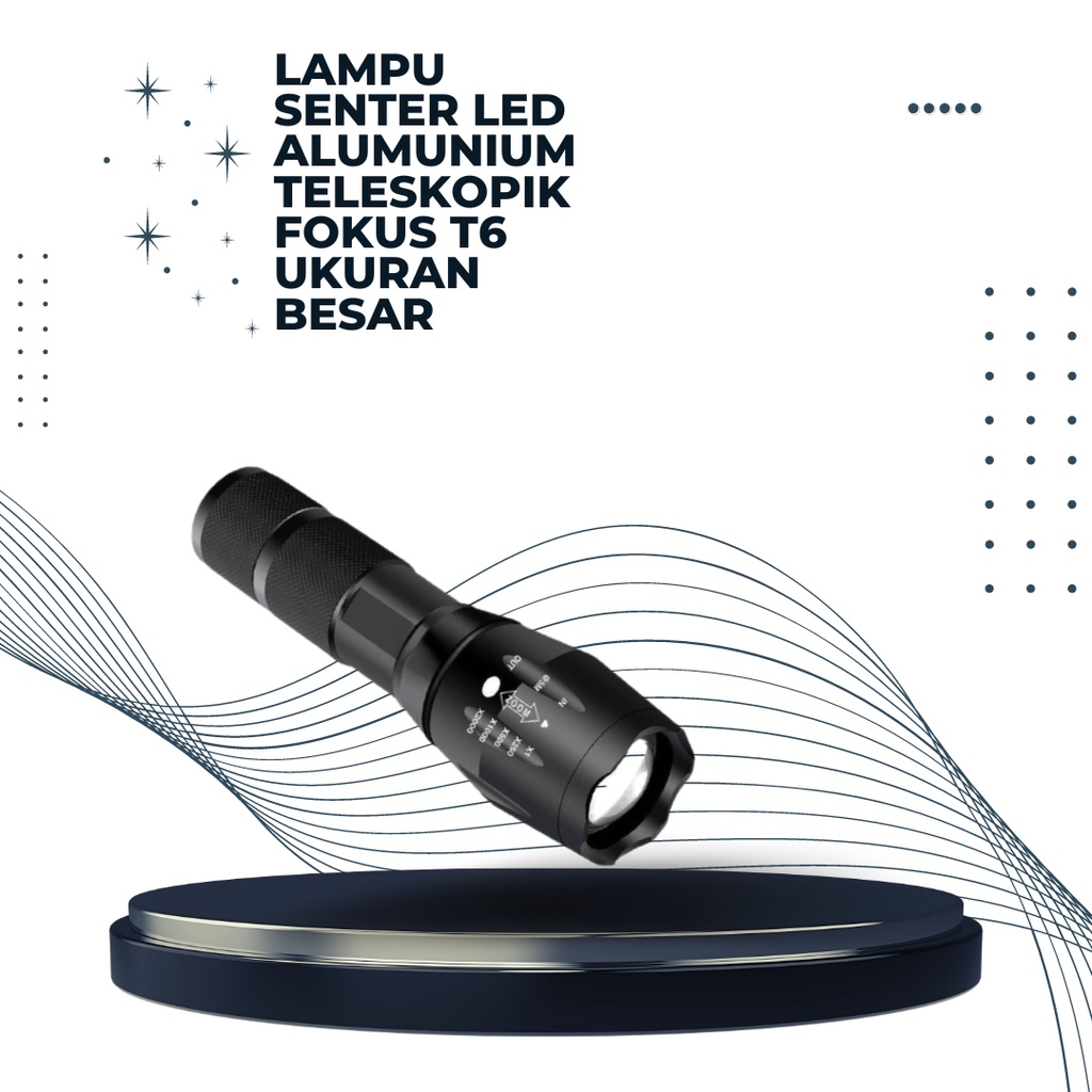 Jual Lampu senter LED alumunium teleskopik fokus T6 ukuran kecil ...
