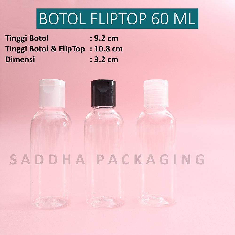 Jual BOTOL 60ml Fliptop BENING PET / Botol Lotion / Botol Sabun Shampoo / Botol Isi Ulang 60 ml ...