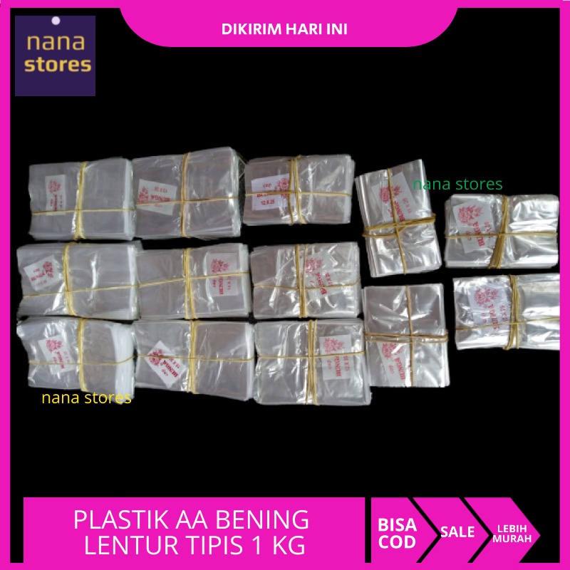 Jual Plastik AA bening tipis berat 1 kg ukuran 10x20,10x25,11x25,11x30 ...