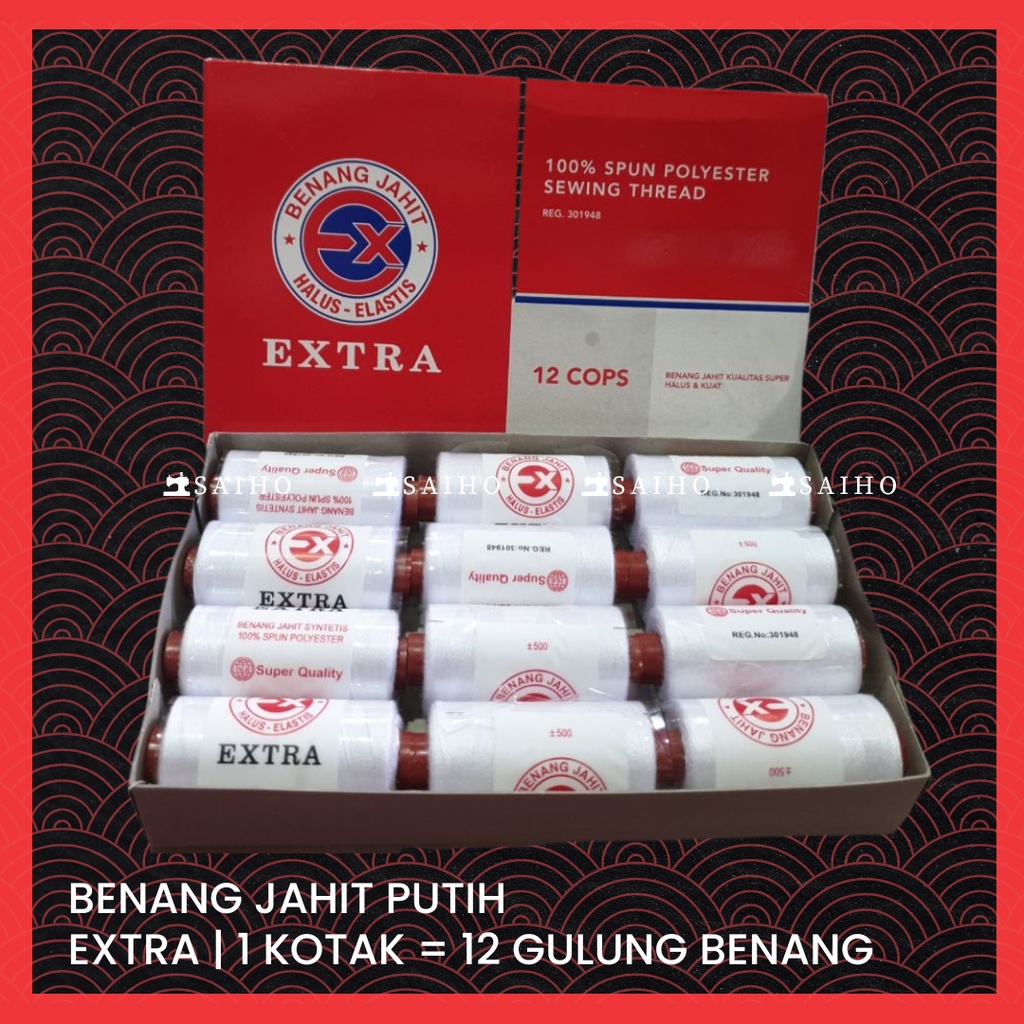 Jual Benang Jahit EXTRA 1 Lusin (Putih / Hitam / Mix Colors) | Shopee ...