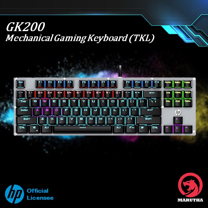 Jual HP Keyboard Gaming GK200 - RGB Blue Switch TKL Mechanical Keyboard ...