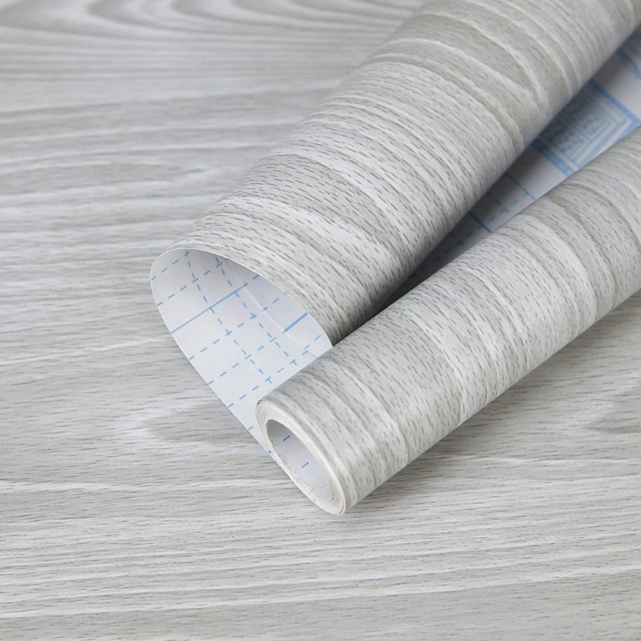 Jual Wallpaper Sticker Dinding Kayu Serat Abu Muda Panjang 10meter X