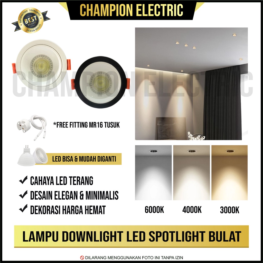 Jual Lampu Downlight Sorot Plafon 3 Watt 5 Watt 7 Watt Spotlight LED MR16 3W 5W 7W MR 16 ...
