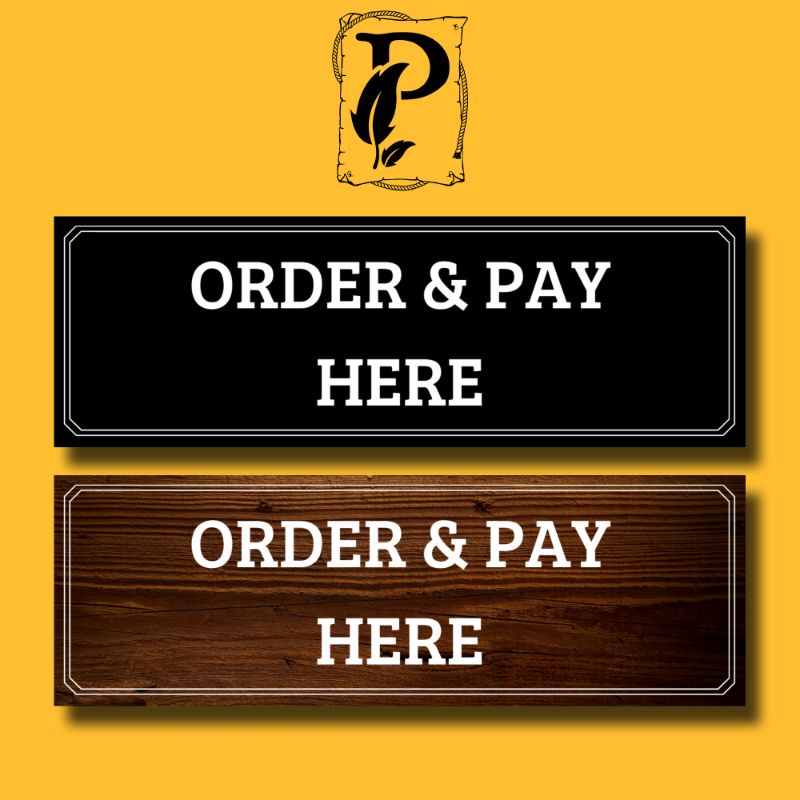 Jual Papan Tanda Order&Pay Here, Wall Decor, Hiasan Dinding, Sing in ...