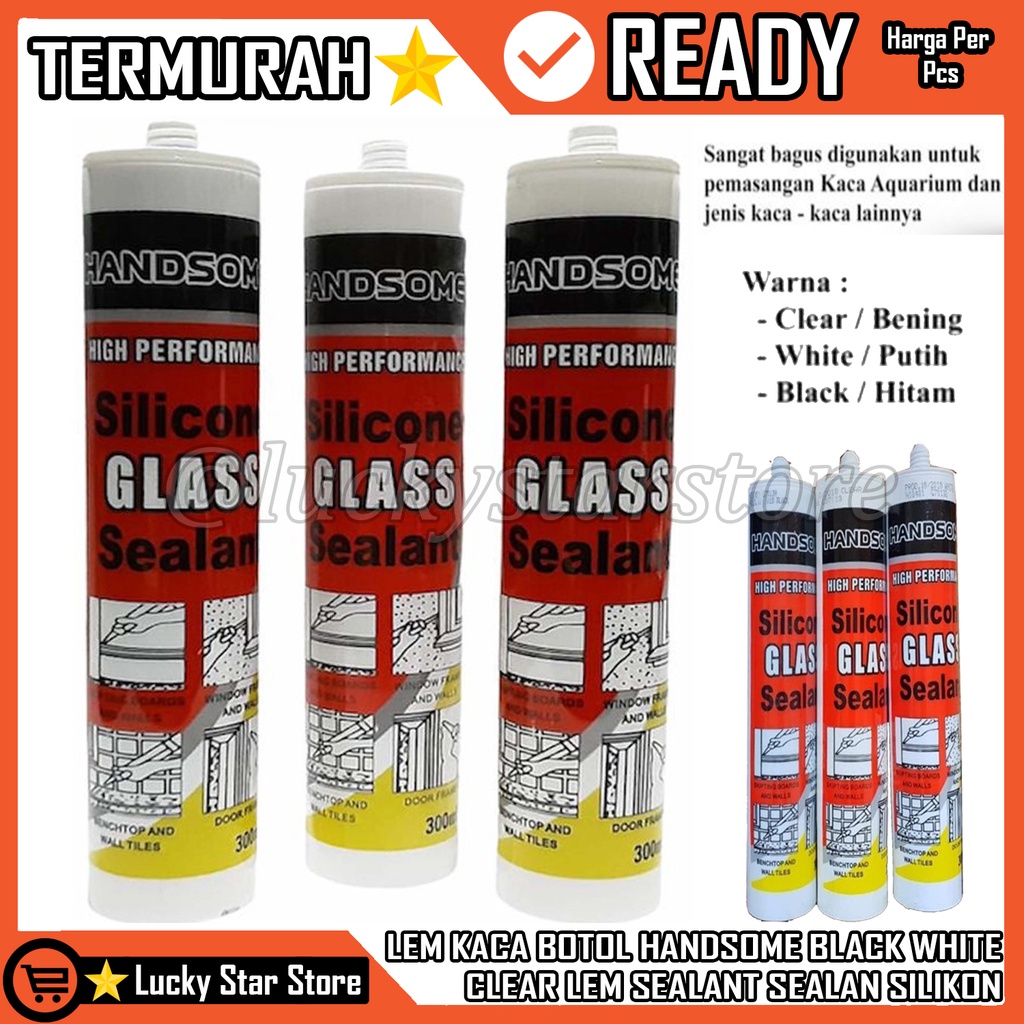 Jual Handsome Sealent 300 Gram Salent Lem Kaca Lem Silicon Sealant Kaca ...