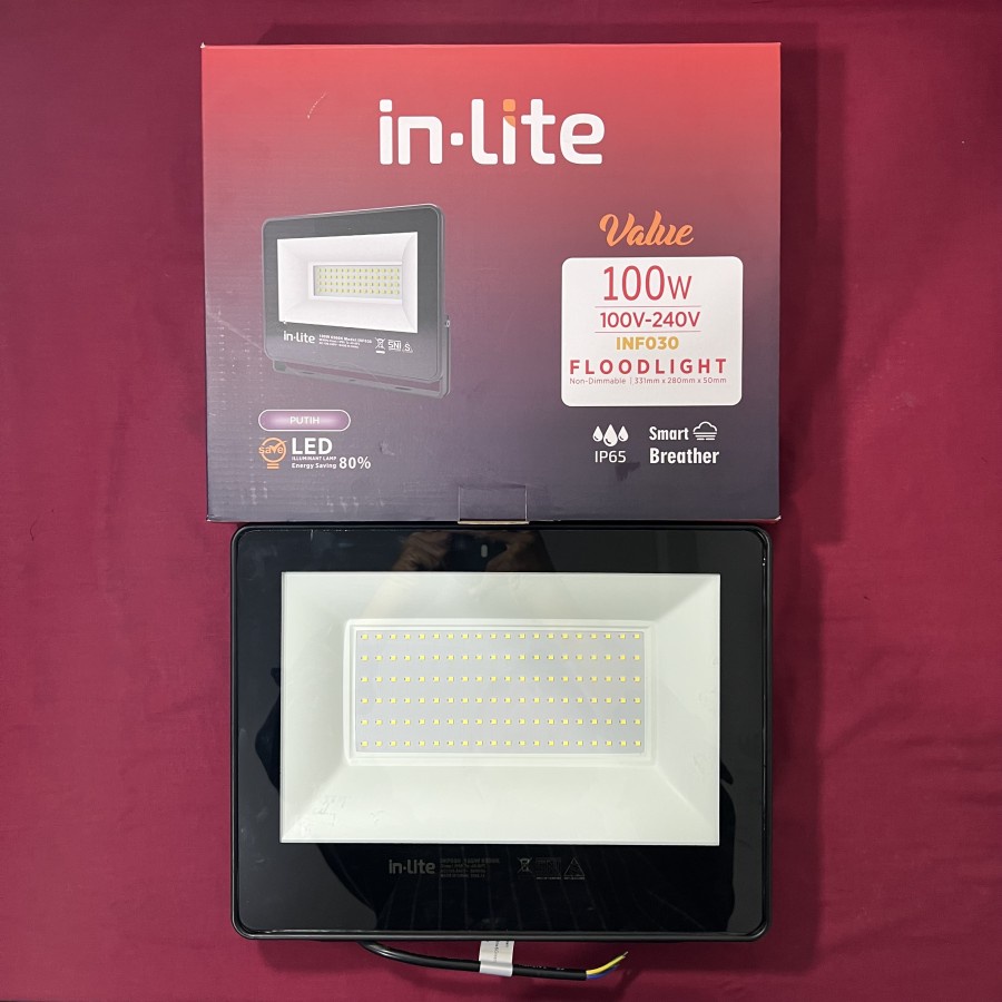 Jual INF030 Lampu Tembak/Kap Sorot LED IP65 100w Inlite - Putih ...