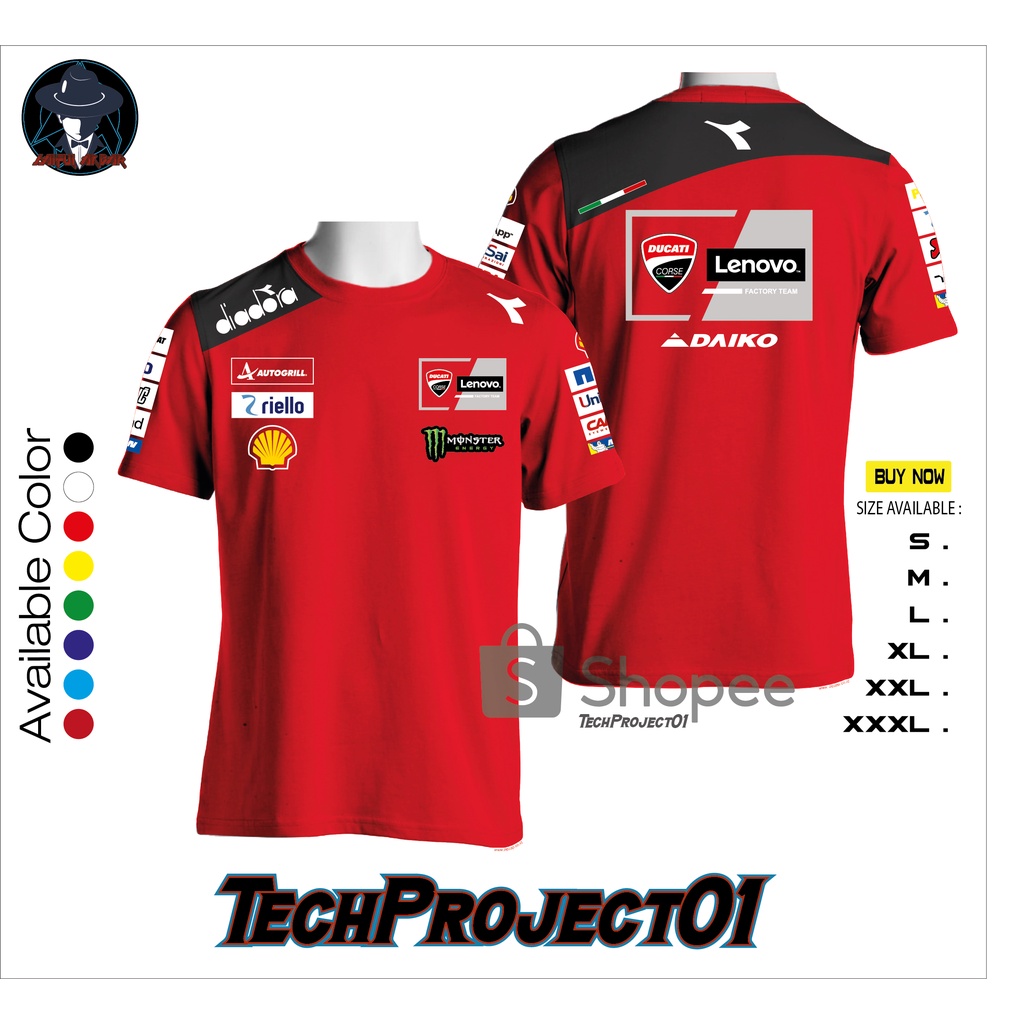 Jual Tshirt Kaos Ducati Lenovo Team MotoGP 2023 Best Quality Kaos ...