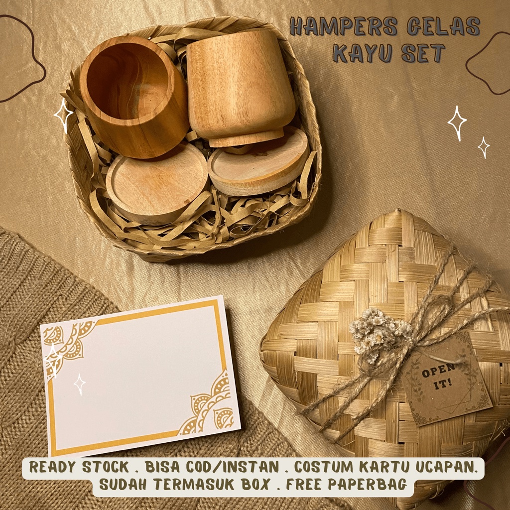 Jual [ HAMPERS GELAS KAYU SET ] ANANDARU GIFT SET GELAS JEPANG KADO ...