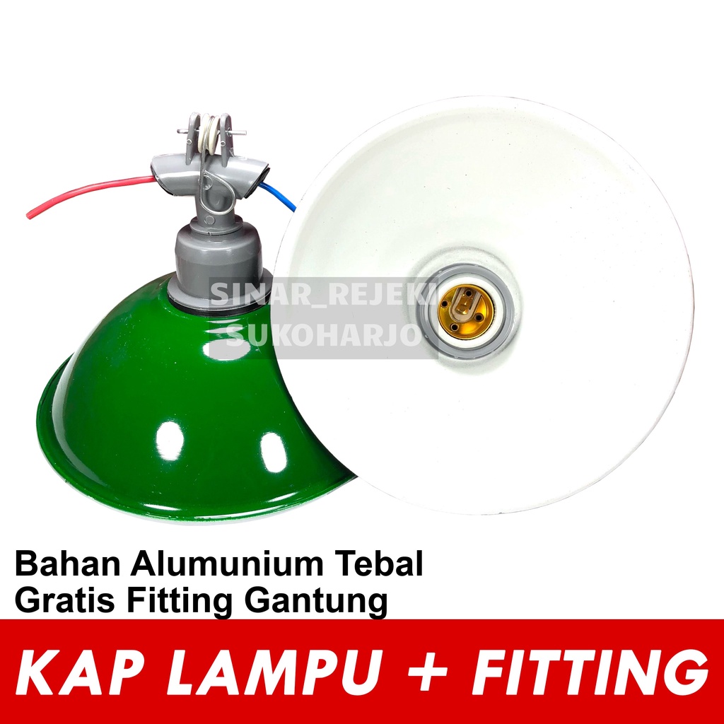 Jual Kap Lampu Jalan 20 CM + Fitting Gantung WD E-27 Kap Lampu Gantung Hijau Hitam | Shopee ...