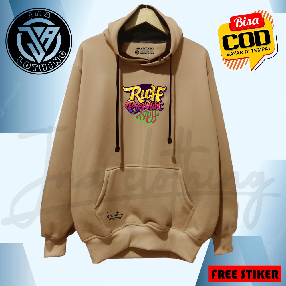 Jual Hoodie Pria Distro Original Brand JNA Clothing Bandung Warna Cream Kardus Rich Premium ...