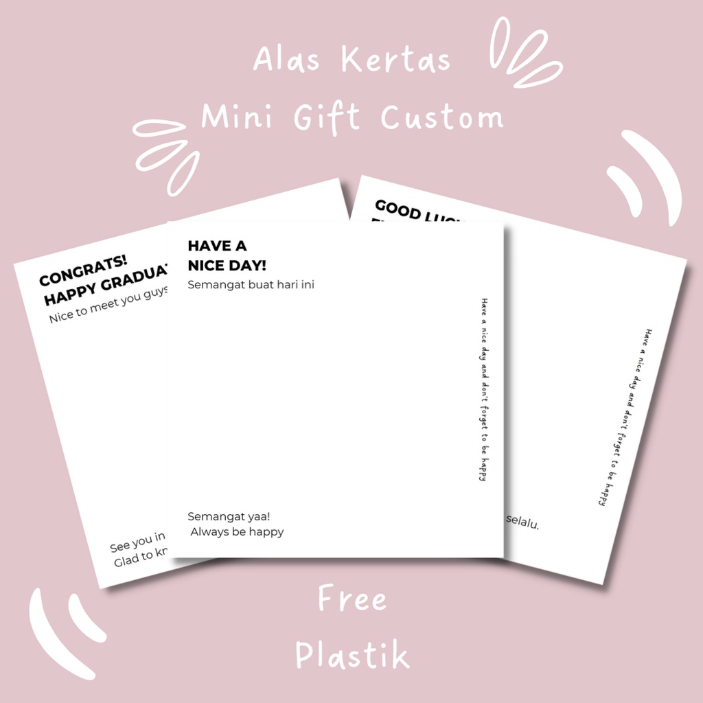 Jual Alas Kertas Mini Gift Bisa Custom Teks | @doryble gift | Shopee ...