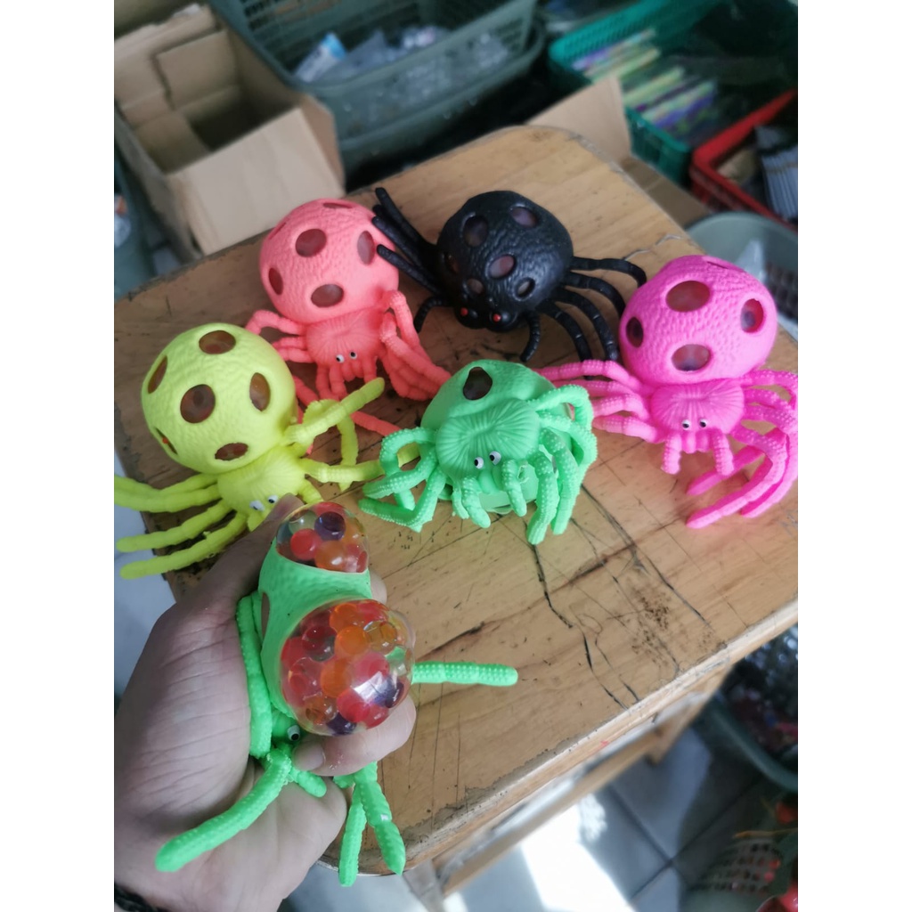 Jual SPIDER BUAYA Squeeze Spider Mesh Ball Mainan Laba-Laba Anti Stres ...