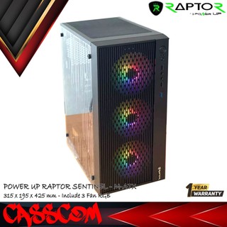 Jual Casing PC Power Up Raptor Sentinel Mid Tower ATX With 3 Fan Case ...