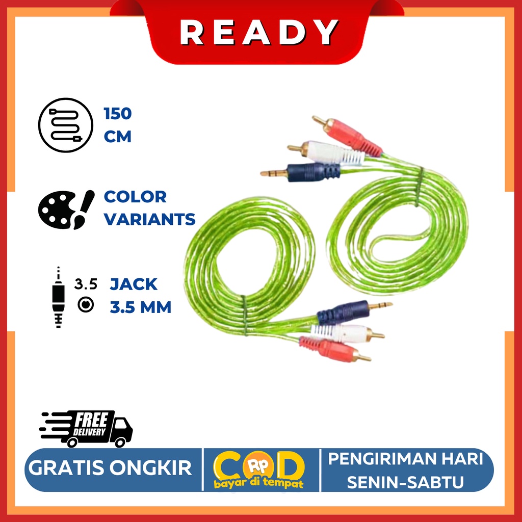 Jual KABEL AUDIO JACK 1X2 COLOR VARIANTS 150 CM JACK 3.5MM | Shopee ...