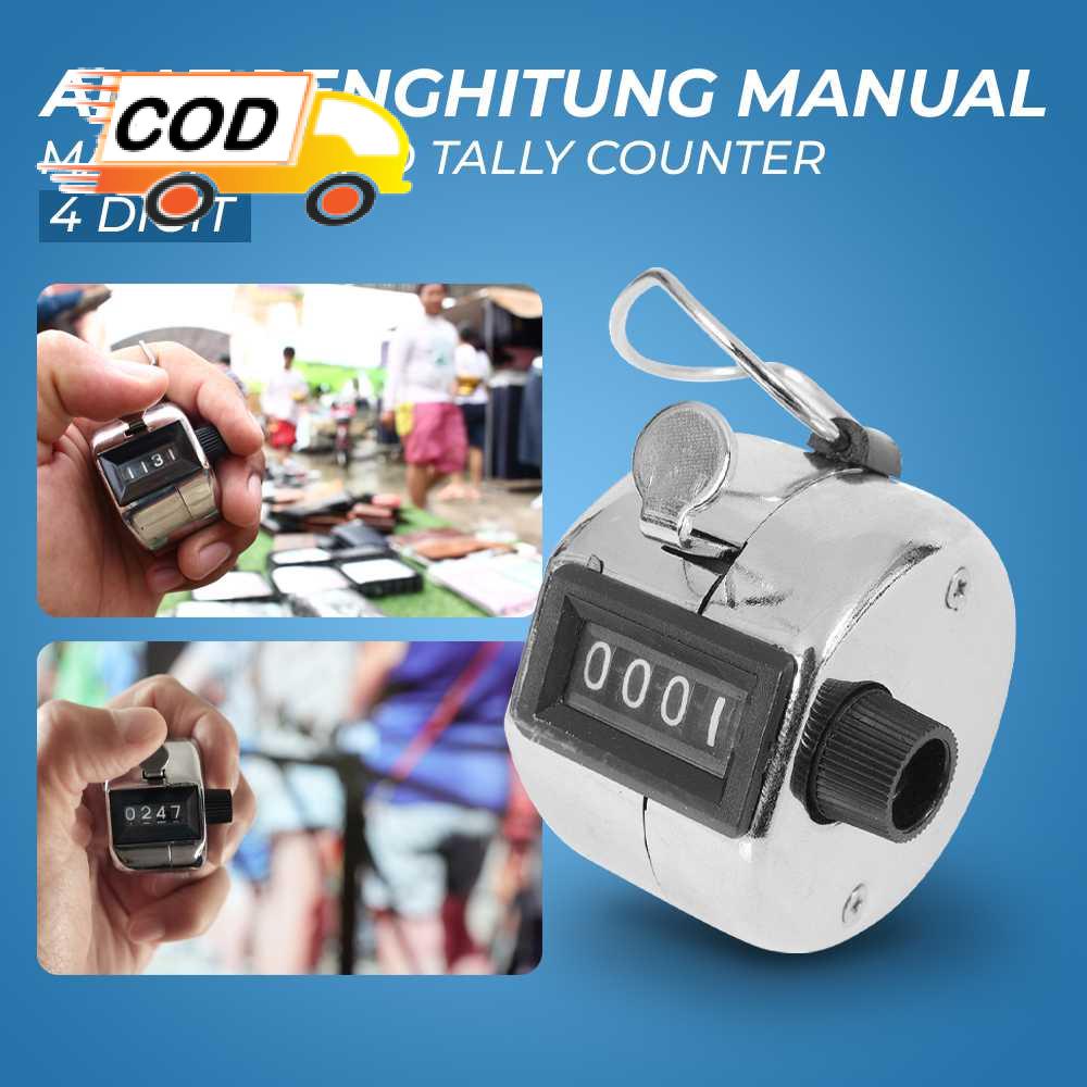 Jual Alat Bantu Hitung Manual Tasbih Digital Hand Tally Counter 4 Digit Stainless Steel ...