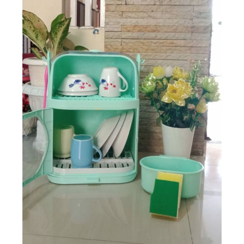 Jual Technoplast Rak Peniris Piring 2 Susun Dish Rack Hijau | Shopee ...