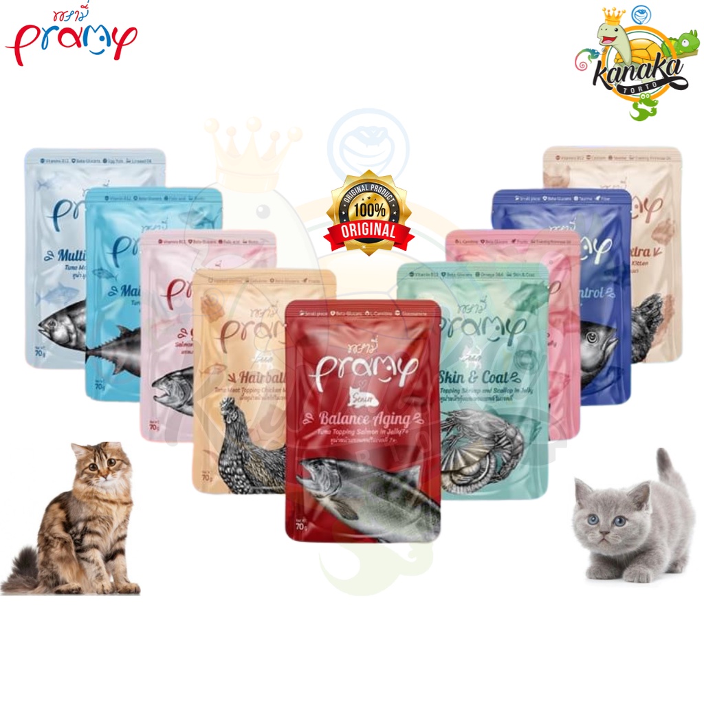 Jual PRAMY Cat Wet Food 70 gram Makanan Basah Kucing Kitten Adult ...