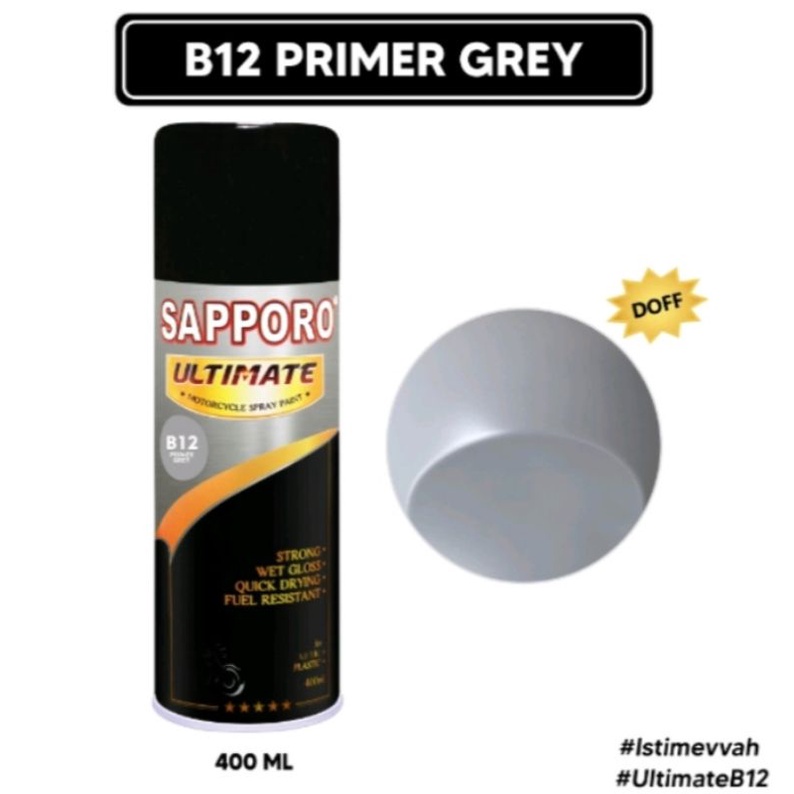 Jual SAPORO SAPPORO B12 primer grey Ultimate 400ml Cat semprot Spray ...