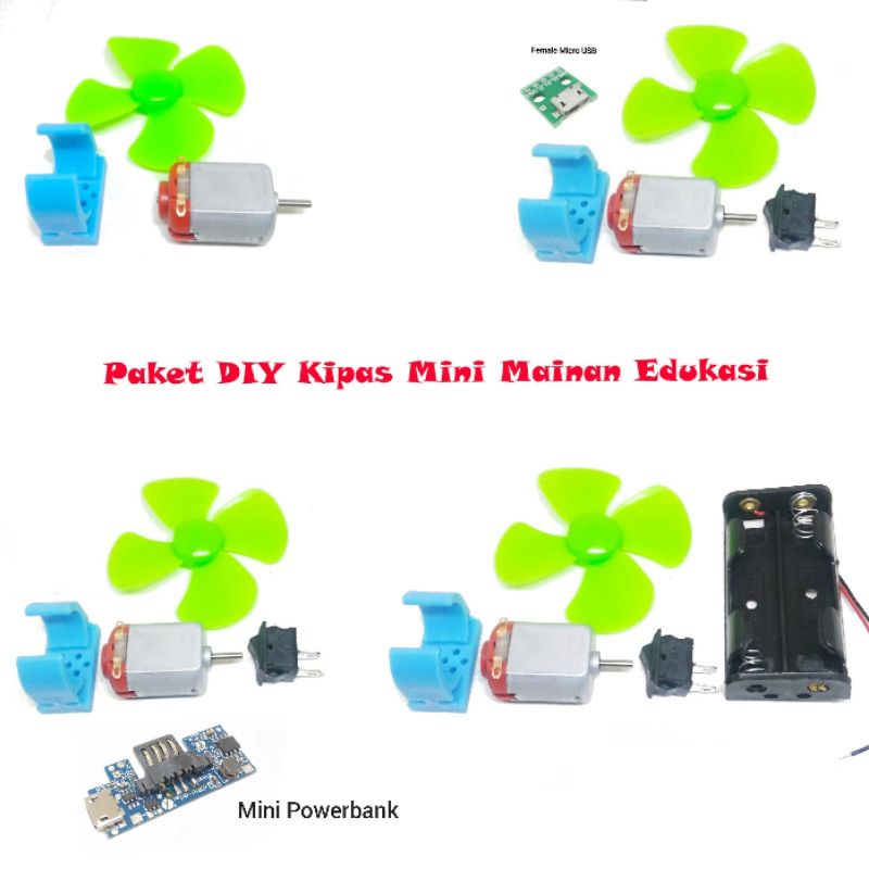 Jual Paket Modul Mainan Edukasi Arduino DIY Kincir Kipas Angin Mini ...