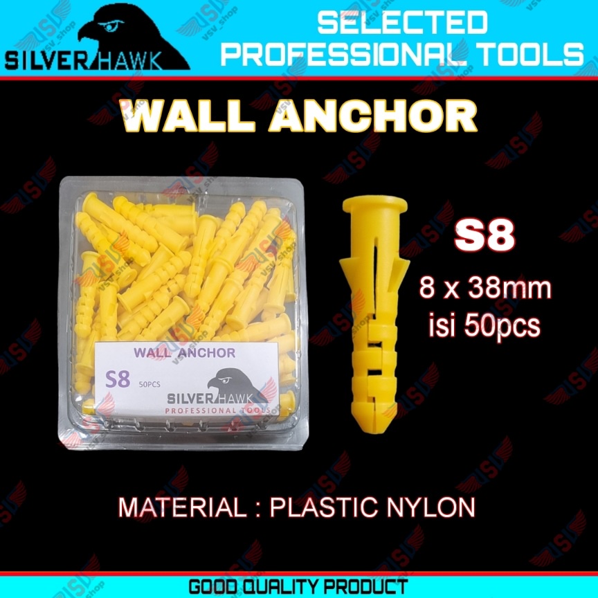 Jual Angkur Baut Tembok sekrup Dinding Tembok Angkur Nylon Wall anchor ...