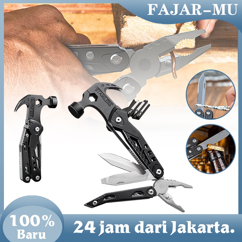 Jual 13 In 1 Palu Tang Lipat Multifunctional Edc Axe Hammer Survival ...