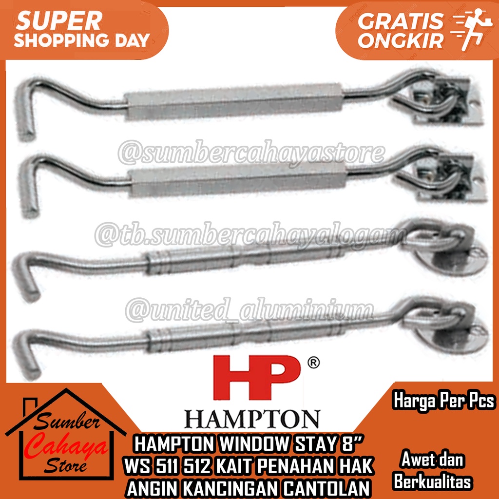 Jual WINDOW STAY KAIT JENDELA CENGKAL HAMPTON WS 511 512 HAK ANGIN CROM ...