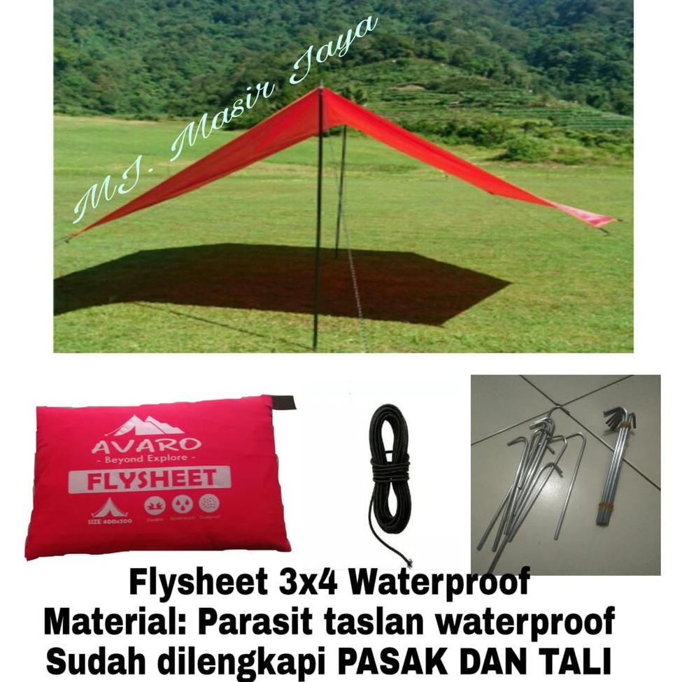 Jual STOK TERBARU Flysheet 3X4 sudah dilengkapi pasak dan tali | Shopee ...