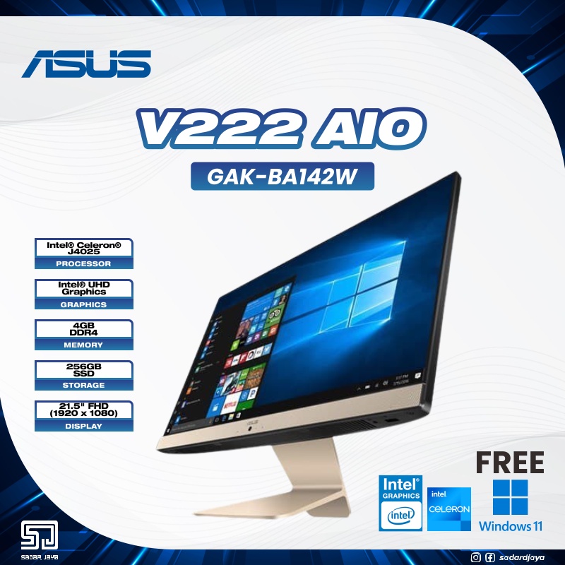 Jual Asus AIO V222 GAK-BA142W Black V222GAK-WA142W White PC Desktop ...
