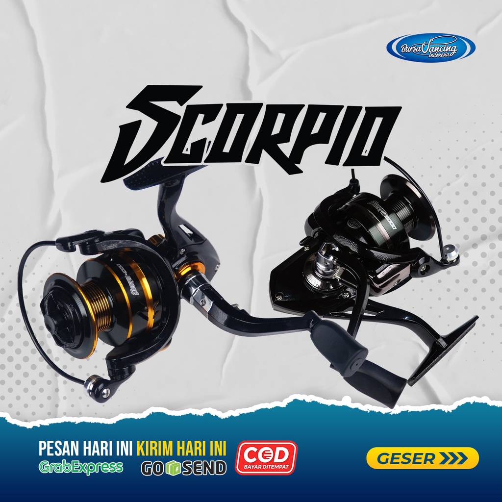Jual Reel Pancing Scorpio Metal Body dengan Drag Killer Termurah dan ...