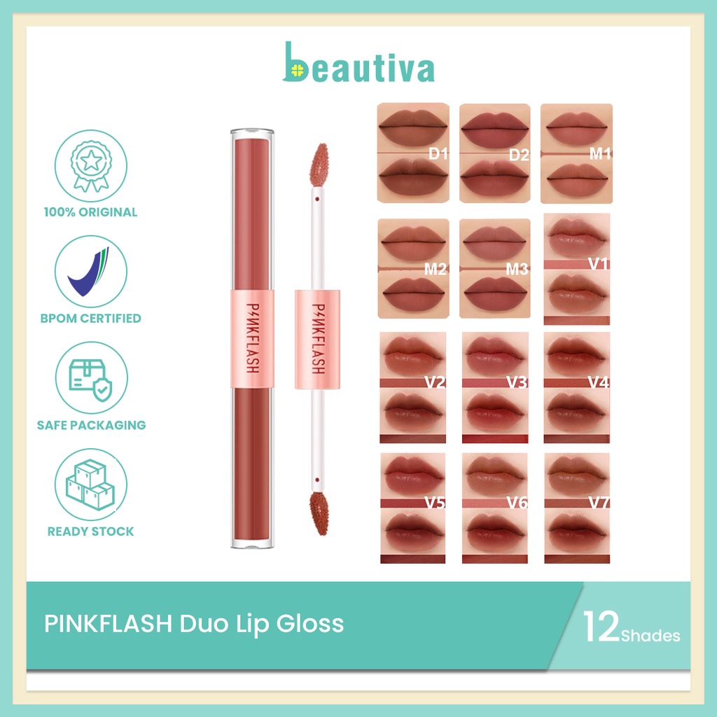 Jual PINKFLASH Duo Lip Gloss - Dual-ended Lipstick | Shopee Indonesia