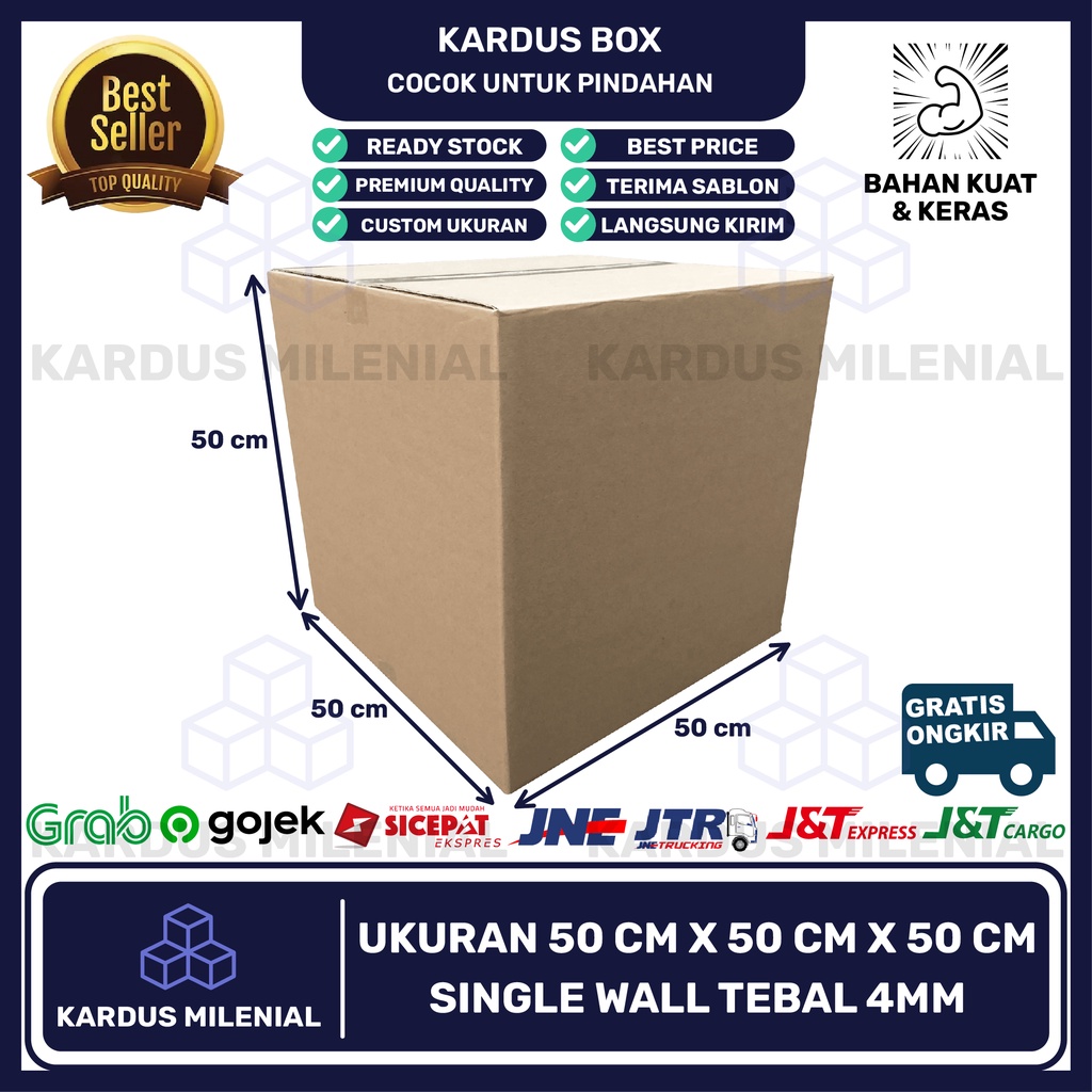 Jual KARDUS BESAR JUMBO PACKING 50x50x50 COCOK UNTUK PINDAHAN RUMAH ...