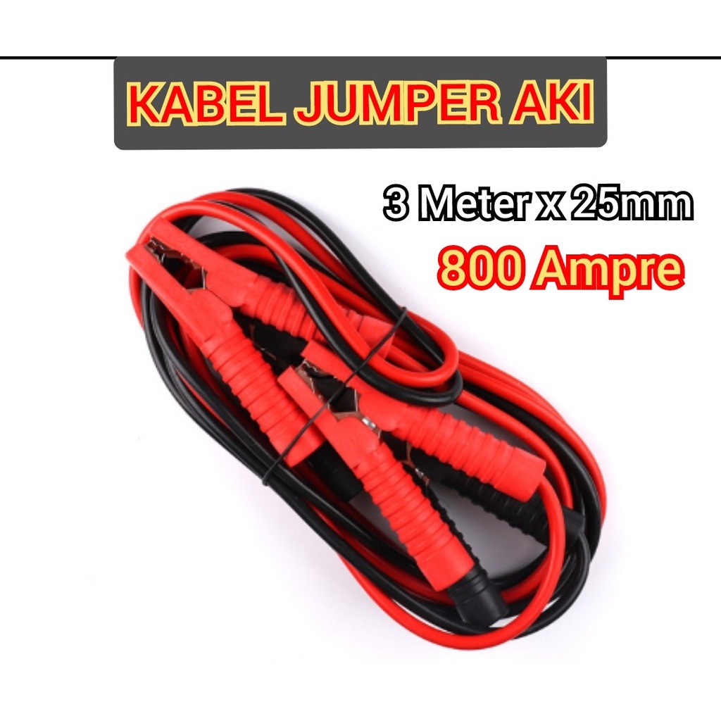 Jual KABEL AKI MOBIL / KABEL JUMPER / KABEL ACCU 800 AMPERE 3 METER x 25mm | Shopee Indonesia