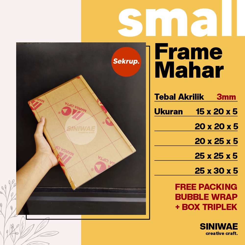 Jual Frame Mahar Akrilik 3mm 15x20 20x20 20x25 25x25 20x30 25x30 Model ...