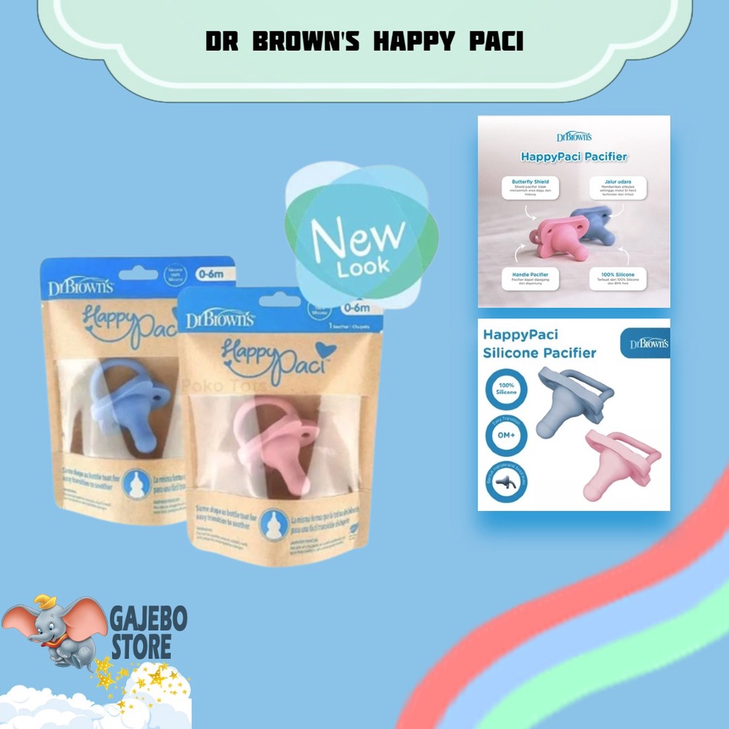 Jual Dr Brown's - Happy Paci Silicone Pacifier / kompeng bayi / Empeng ...