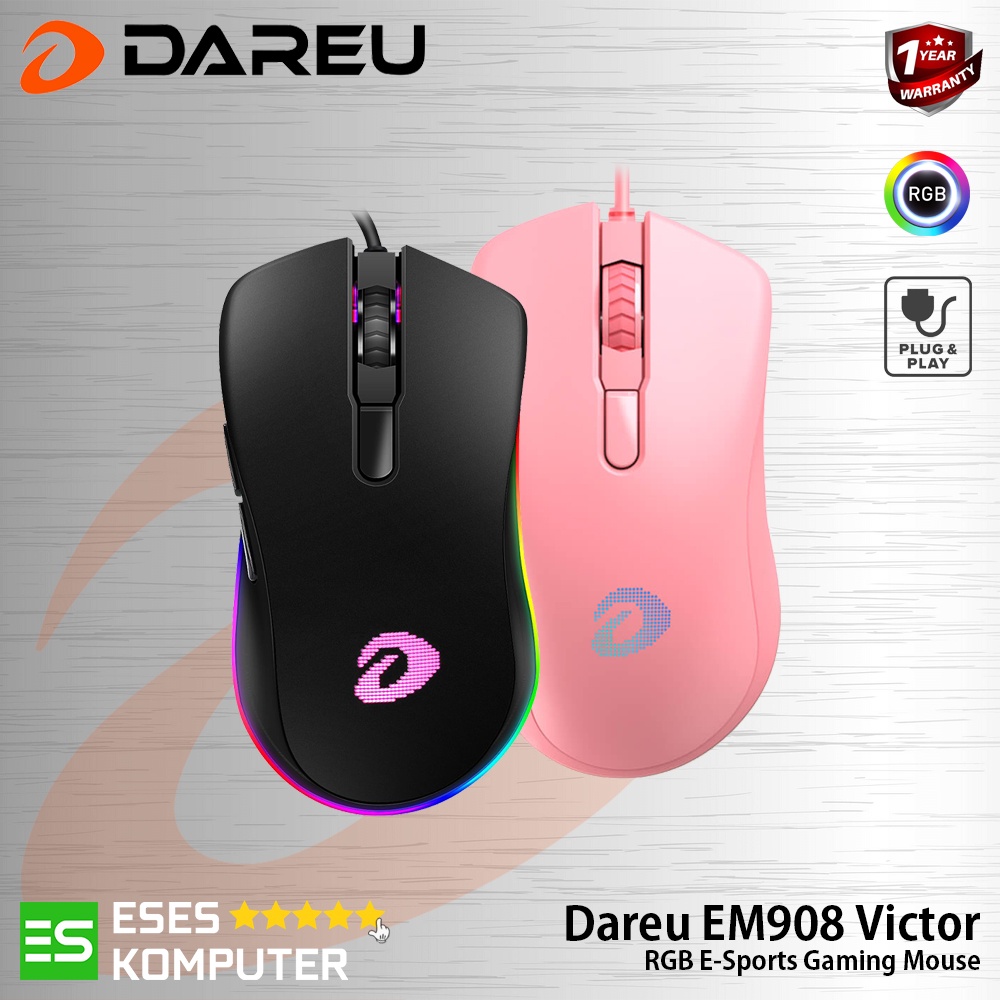 Jual Mouse Dareu EM908 EM-908 Victor RGB | Mouse Gaming | Shopee Indonesia