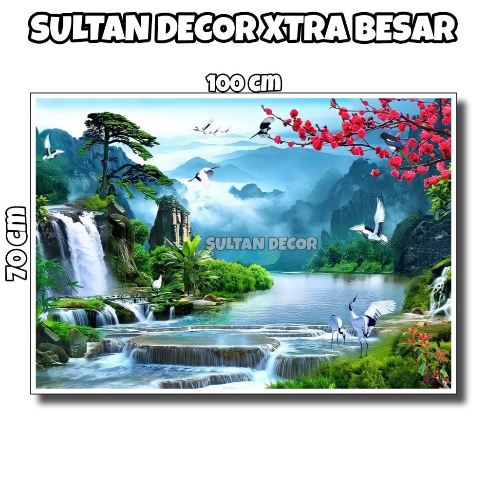 Jual LUKISAN POSTER CETAK PEMANDANGAN ALAM DAN AIR TERJUN XTRA BESAR ...