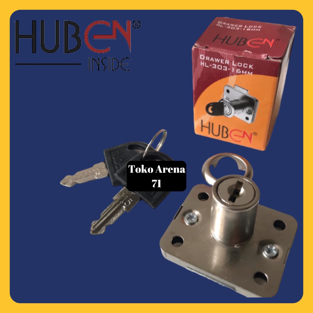 Jual Kunci Laci Huben 303 Kunci Lemari Etalase Huben HL 303 Huben HL-303 16MM | Shopee Indonesia