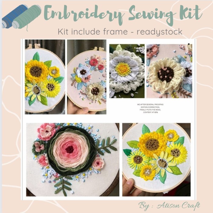 Jual Kit diy sulam jahit kristik bordir embroidery hoop sulaman ...
