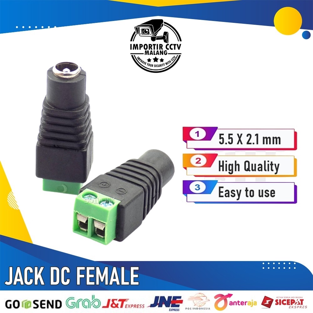 Jual Jack DC CCTV / JEK DC KONEKTOR DC ADAPTOR CCTV FEMALE Konektor ...