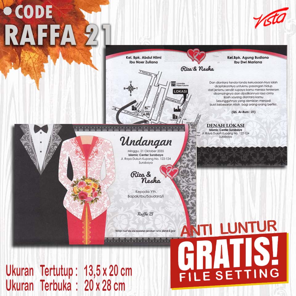 Jual Undangan pernikahan blangko raffa 21 nikah wedding simple DIY Print karawang harga ukuran ...