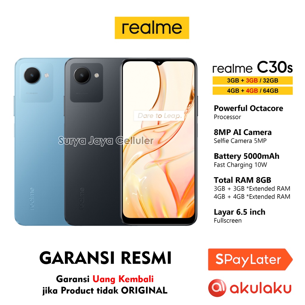 Jual HP Realme C30s 4/64GB, C30s 3/32GB (Garansi Resmi 1 Tahun ...