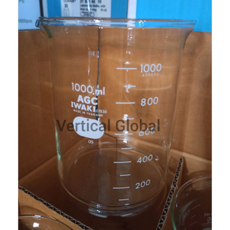 Jual Beaker Glass LF 1000 ml 1 ltr Iwaki Kaca Gelas Piala | Shopee Indonesia