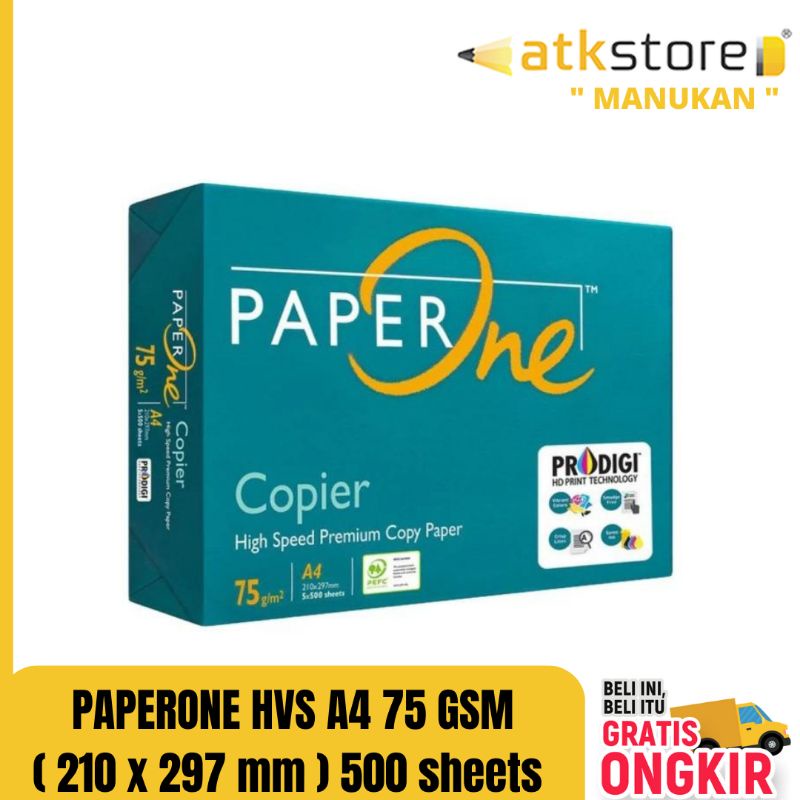 Jual KERTAS HVS PAPERONE UKURAN A4 | 75 GSM | 1 RIM / 500 LEMBAR ...