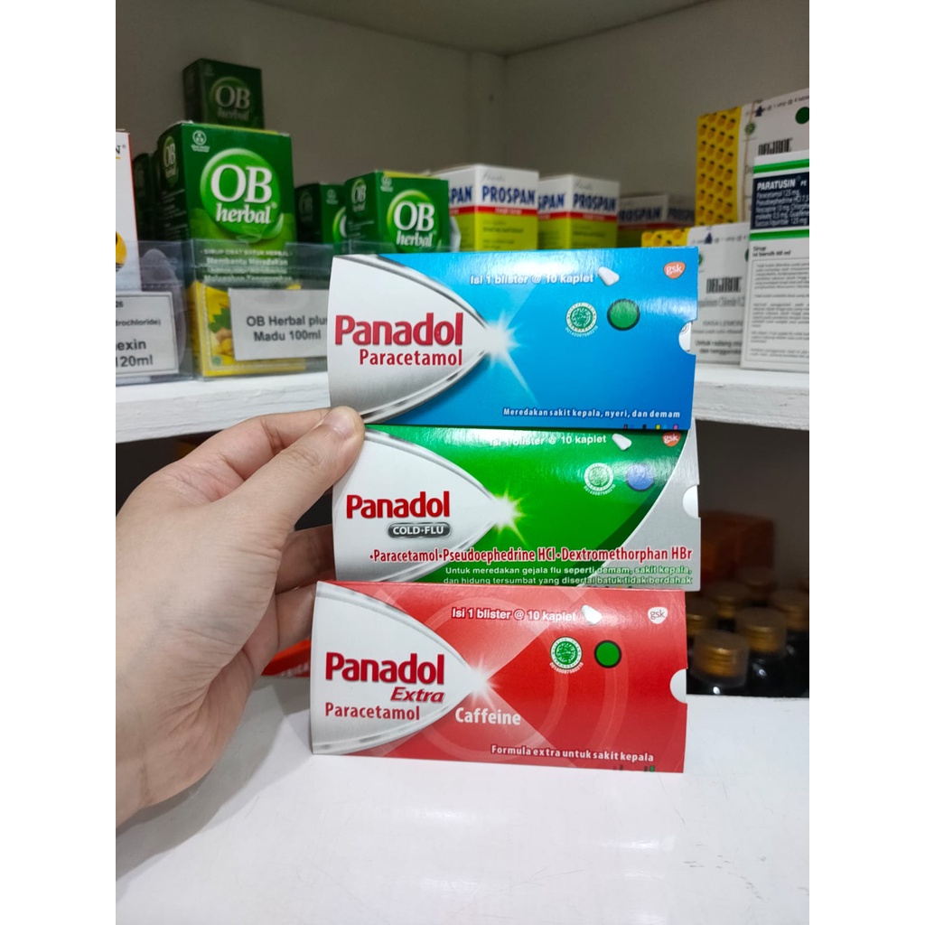 Jual Panadol Merah,biru Dan Hijau Isi 10 Tablet Obat Original | Shopee ...